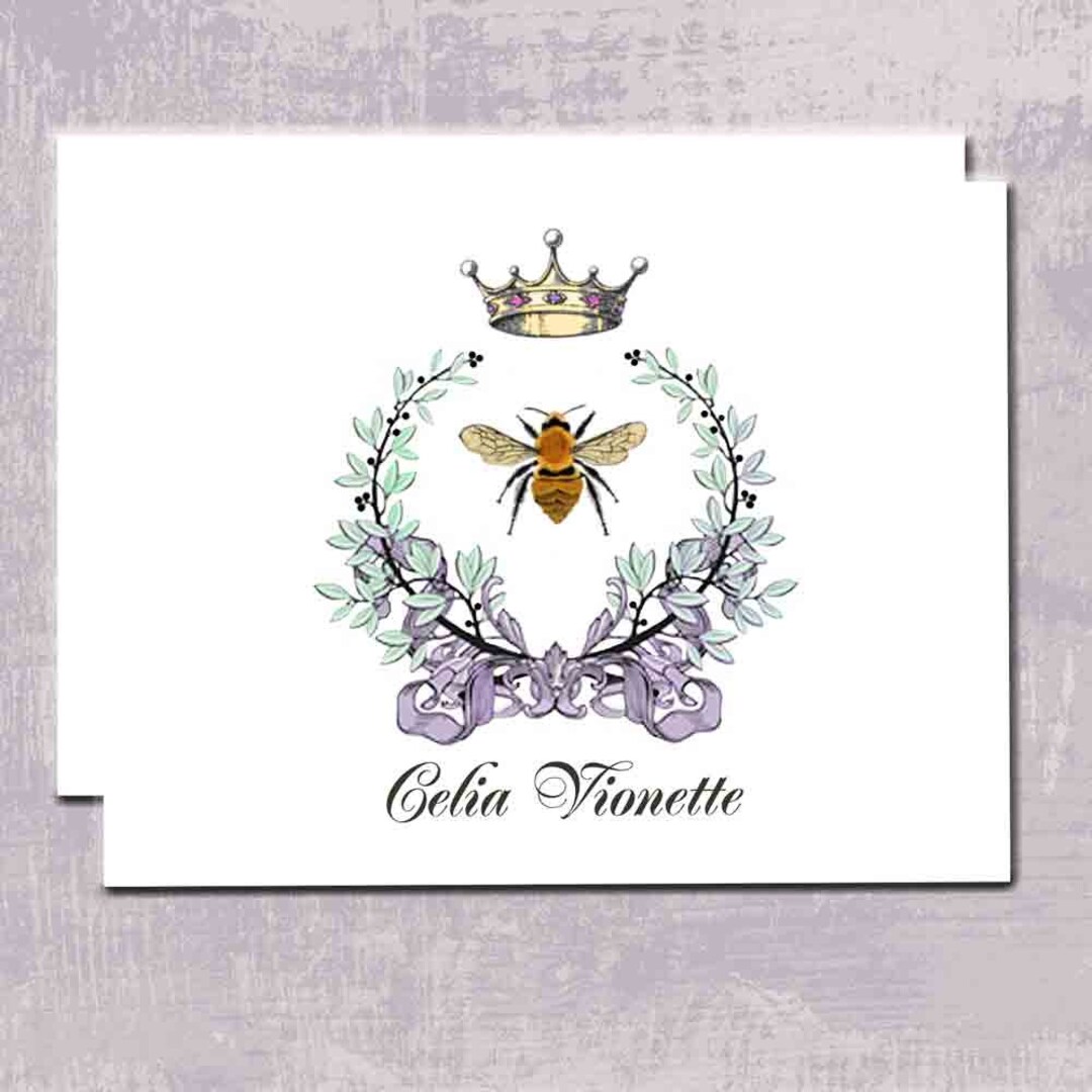 Napoleonic Bee Note Cards: Personalized French Empire Symbol - Etsy