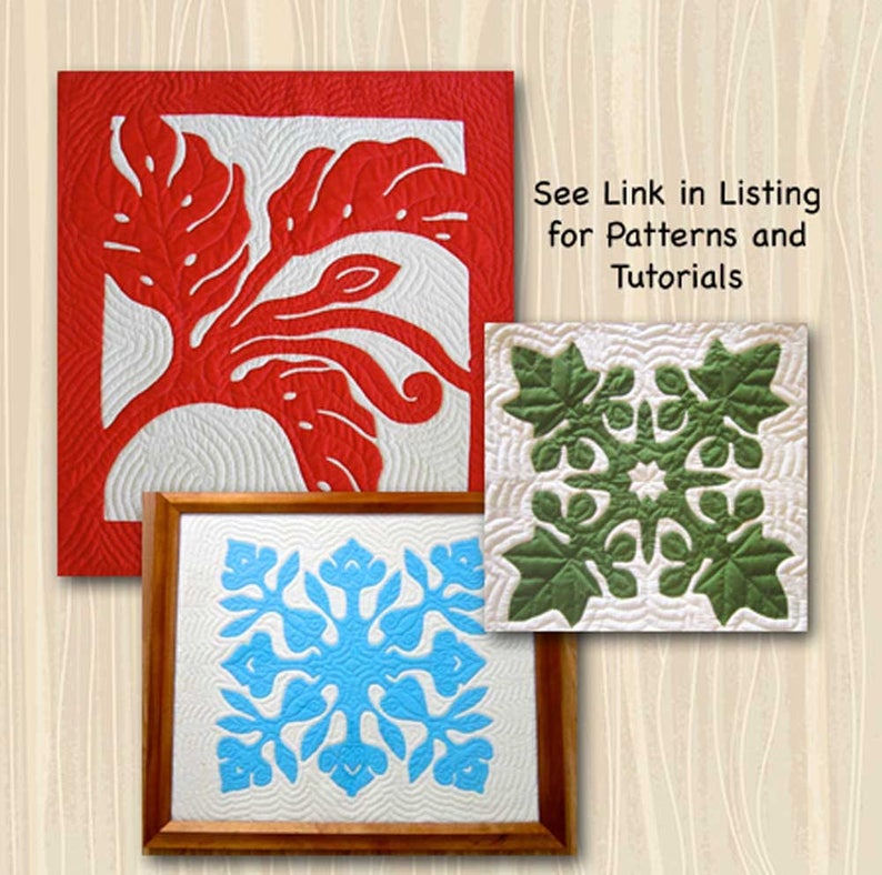 Hawaian Quilting Pattern Blue Jade Pattern and Tutorial PDF | Etsy