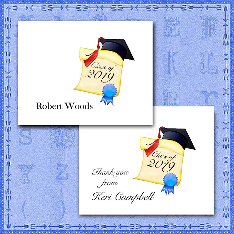 Graduation Note Cards Personalized Custom School Colors | Etsy