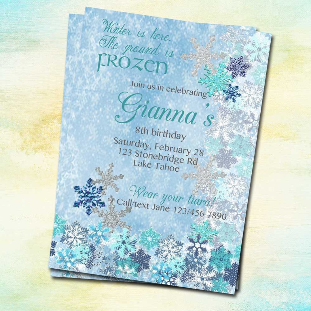 Frozen Birthday Party Invitation, Child Birthday Winter Party ...