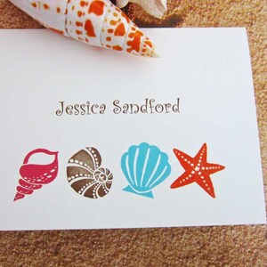 Shell Note Cards, Personalized Beach Note Cards, Monogrammed/beach ...