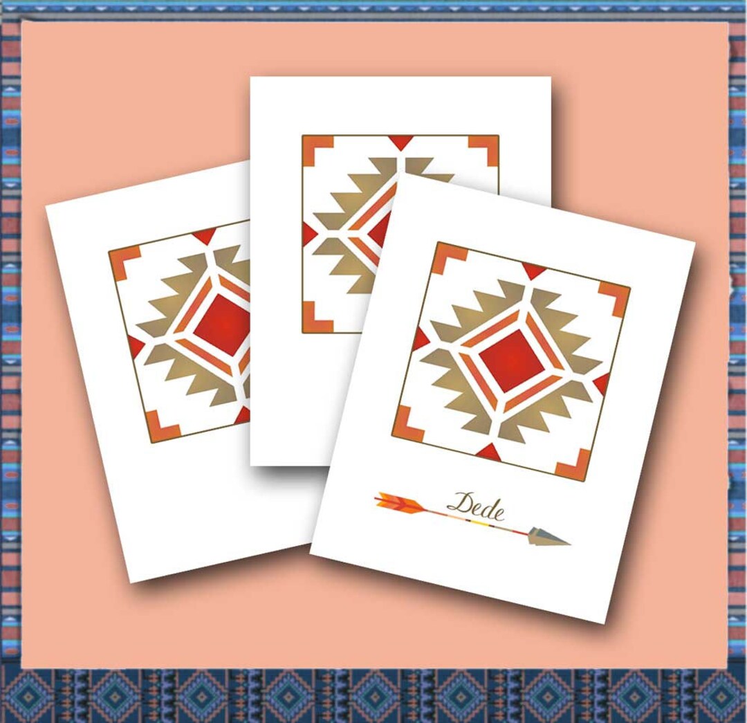 Navajo Note Cards American Indian Southwestern Stationery, Geometric ...