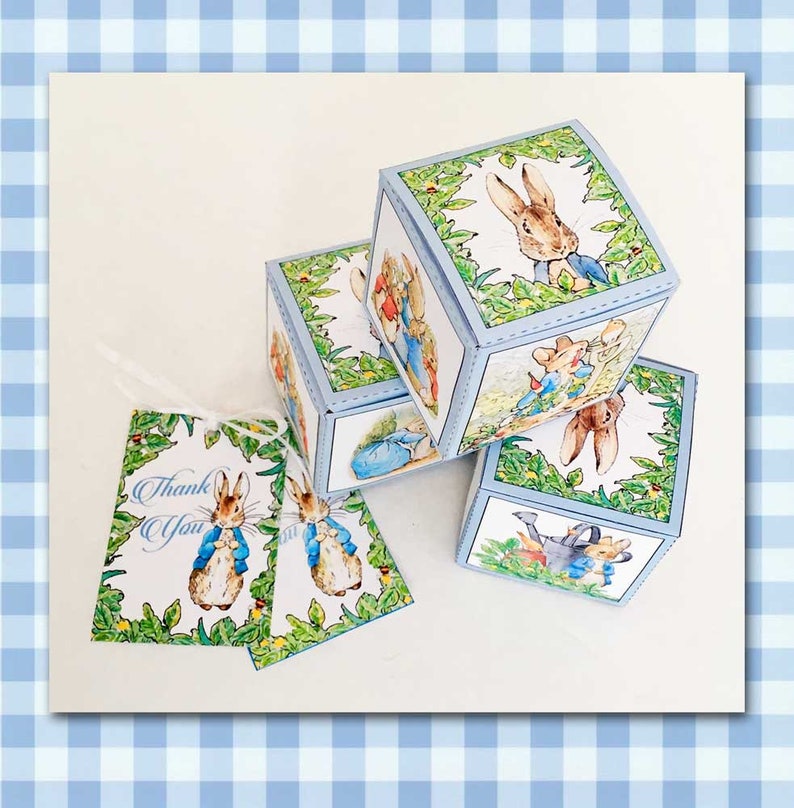 Vintage Peter Rabbit Favor Box Template, Baby Shower Printable (digital ...
