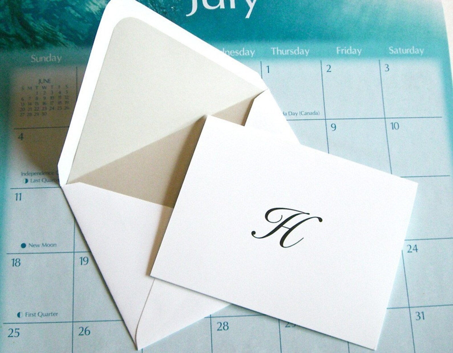 Custom Monogram Note Cards Create Your Own Set of Ten Lined | Etsy