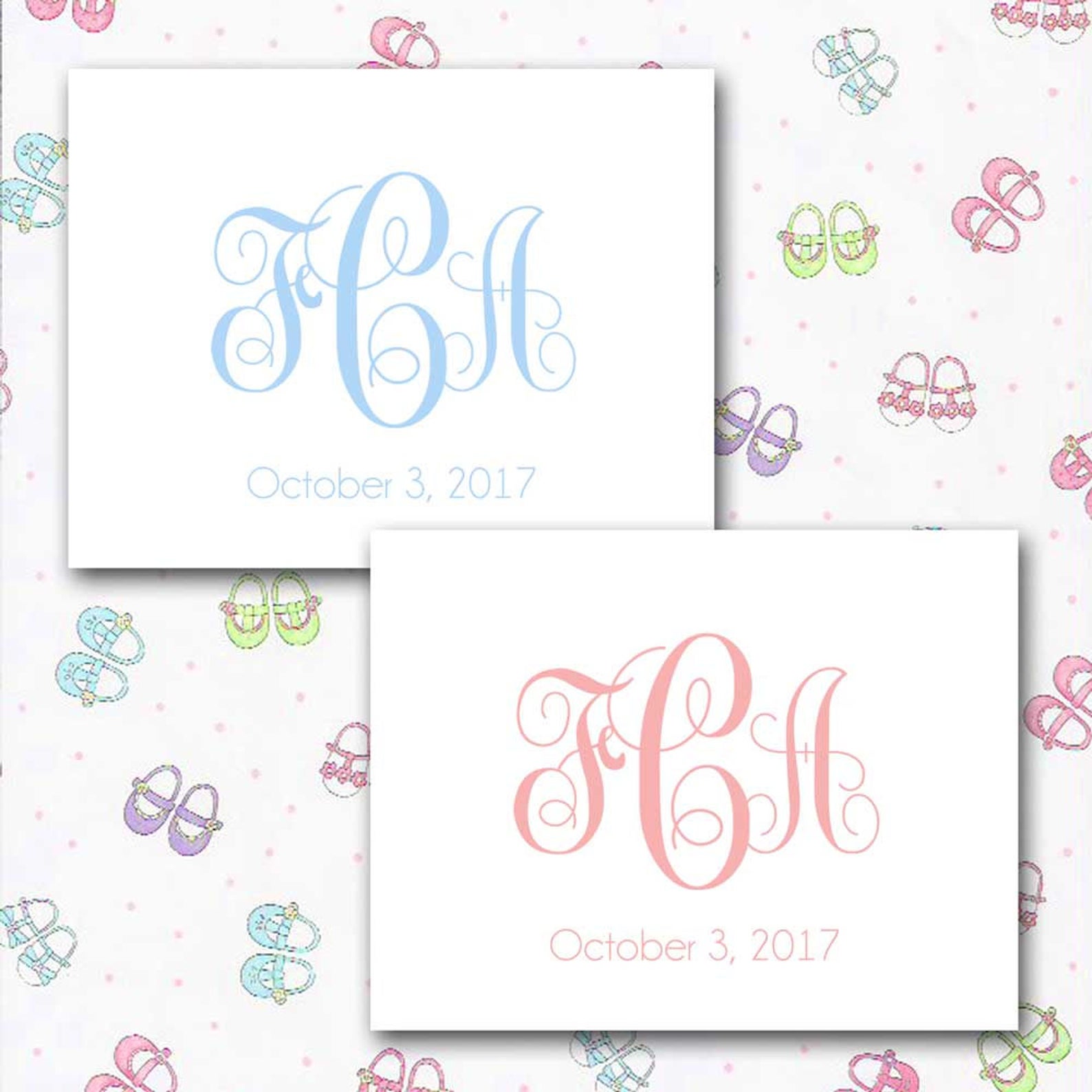 Classic Monogram Note Cards Personalized Traditional | Etsy