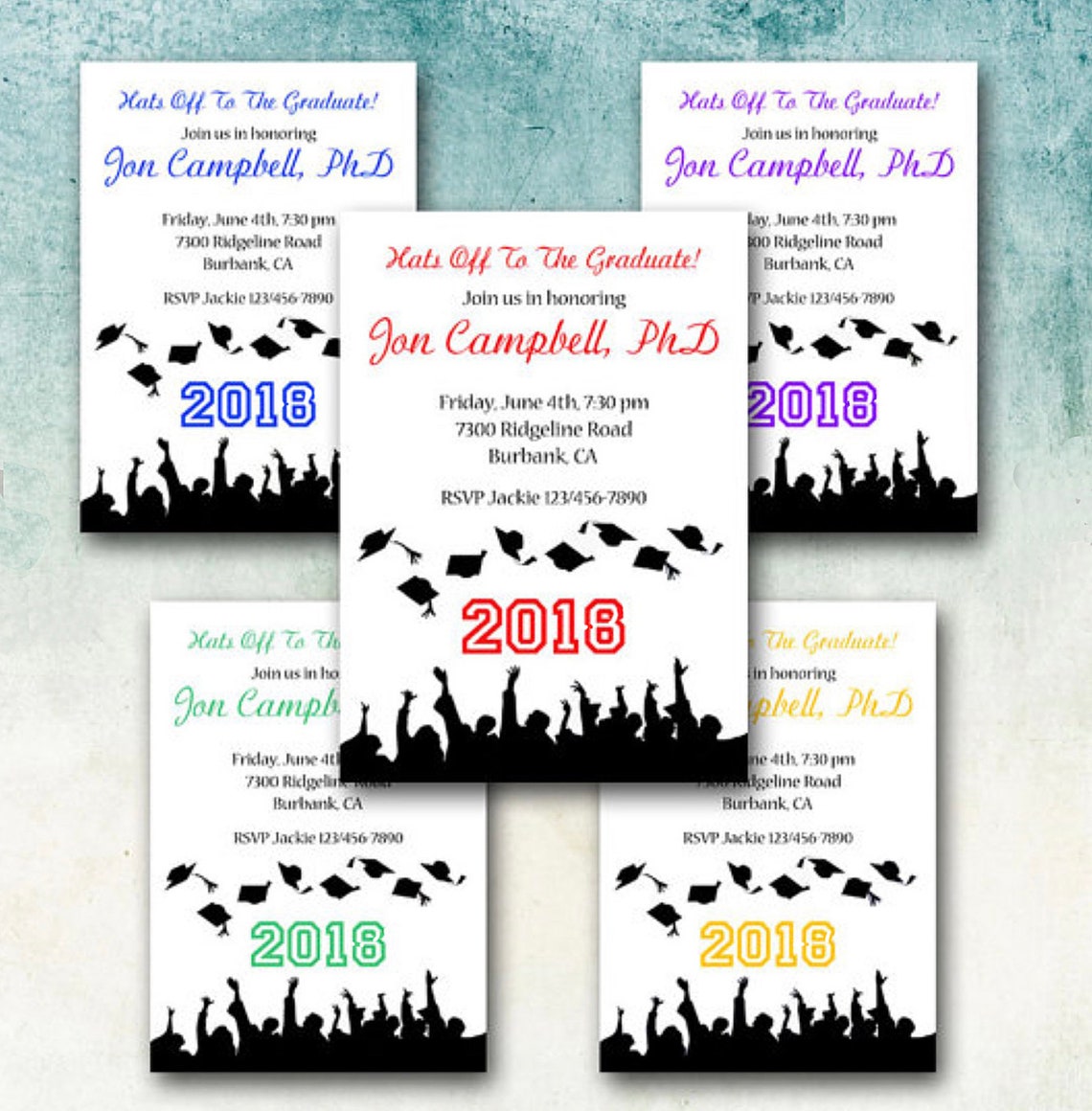 Graduation Invitation School Colors DIY Party Printable - Etsy
