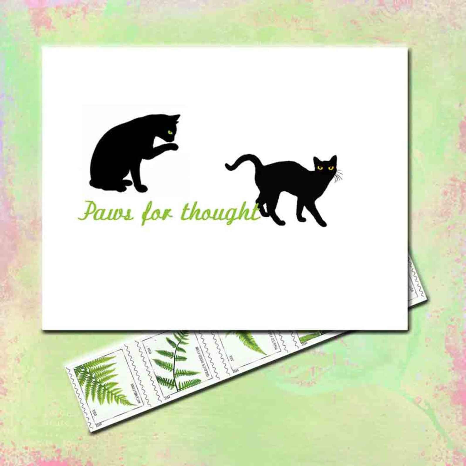 Cat Note Cards Personalized for Cat Lover Feline Note Cards - Etsy