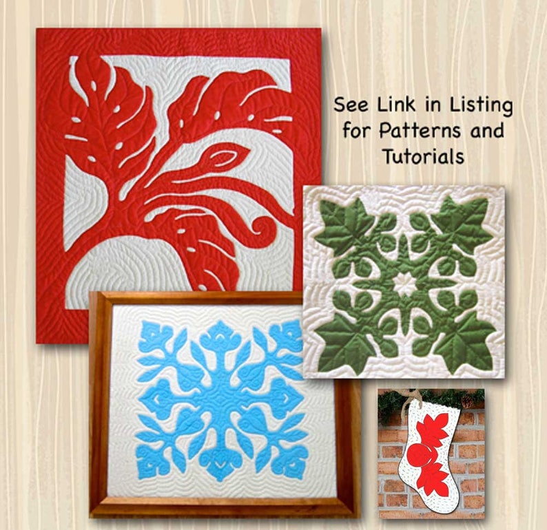 Hawaiian Quilt Block Ulu Breadfruit Pattern and - Etsy 日本