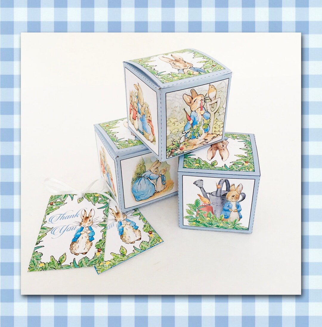 Vintage Peter Rabbit Party Favor Container With Tag, Baby Shower, Baby ...