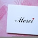Merci French Thank You Note Cards With Love or Beret Thank - Etsy