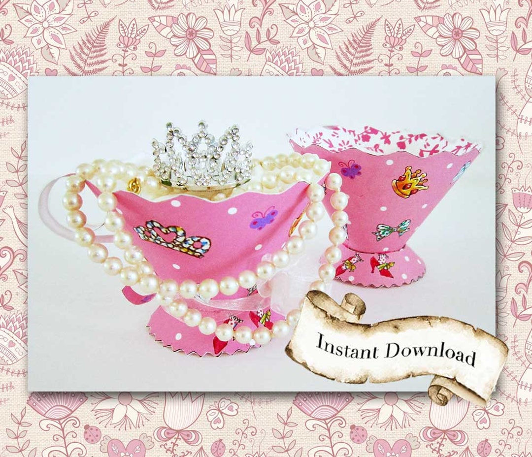 Teacup Party Favor, Fancy Nancy, Tiaras, Jewels, Child Birthday, DIY ...