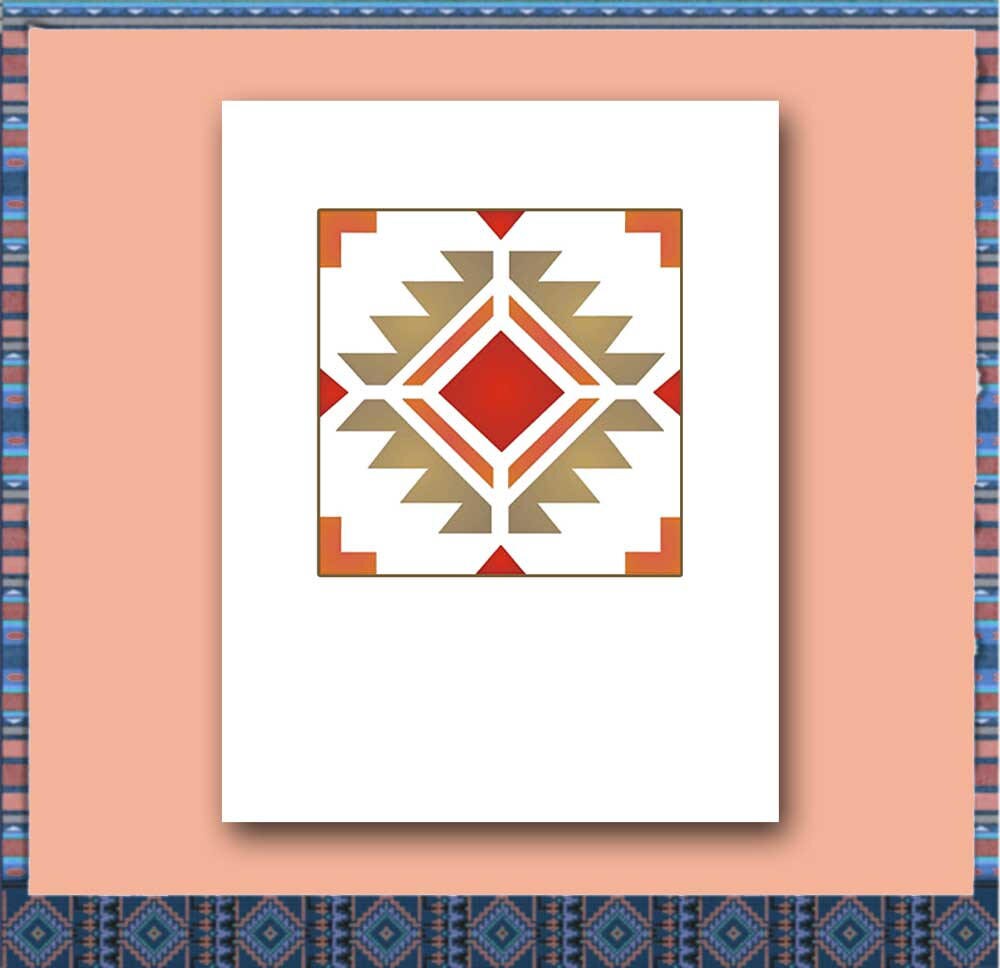 Navajo Note Cards American Indian Southwestern Stationery, Geometric ...