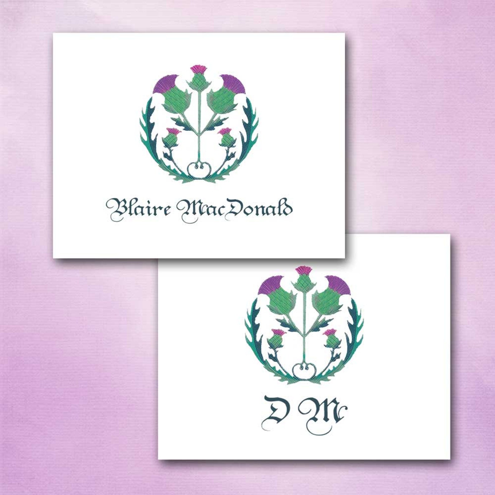 Outlander Inspired Thistle Note Cards: Personalized Scottish Stationery ...