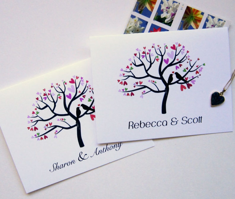 Family Tree Note Cards Made to Order Doves in a Tree - Etsy