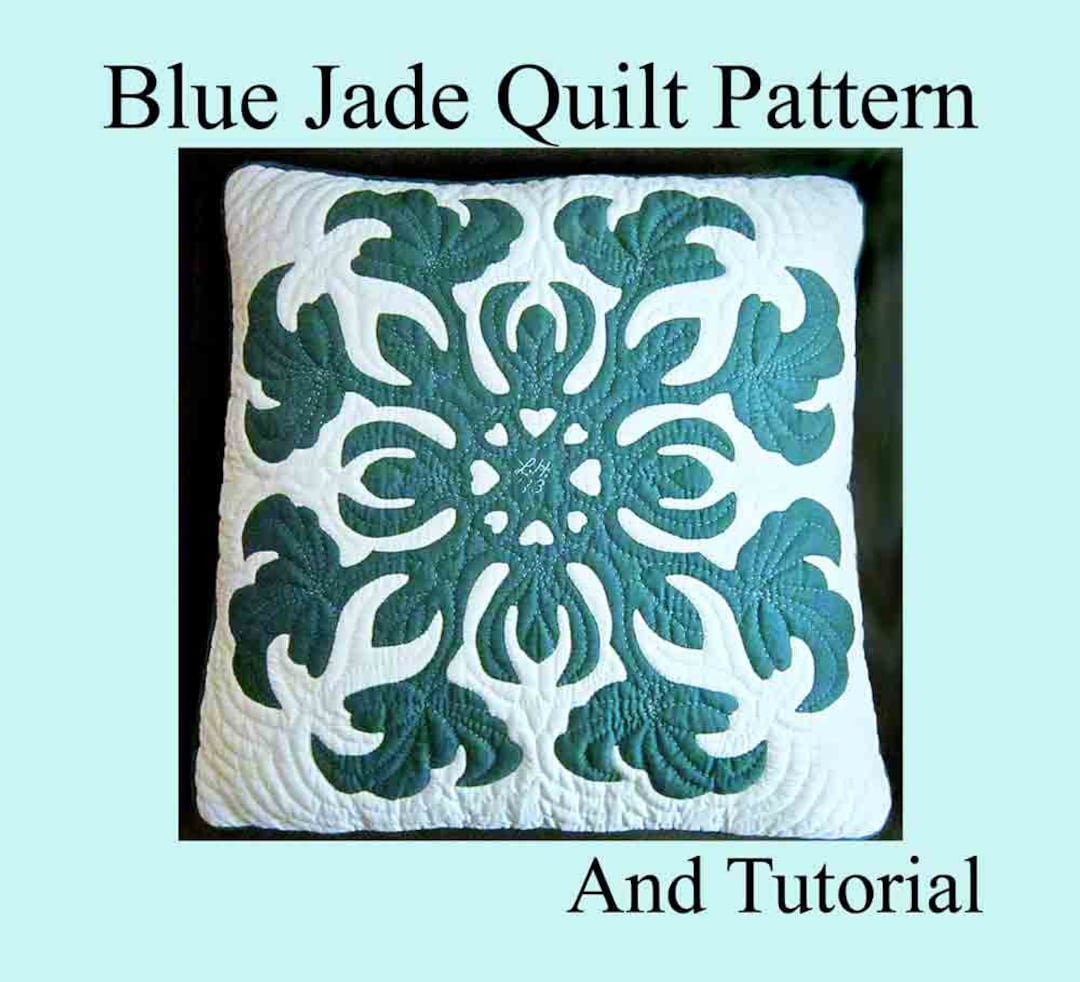 Hawaiian Quilt Pattern Blue Jade, Pattern and Tutorial PDF, Digital Download, Step by Step ...