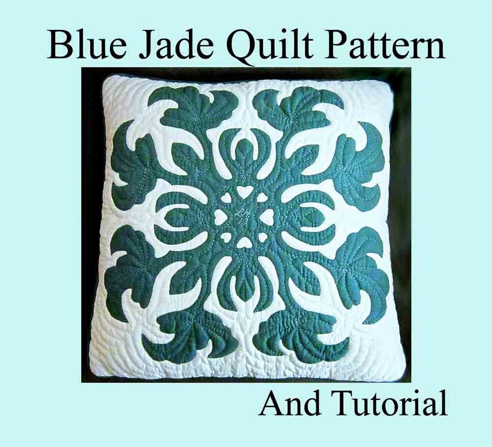 Hawaiian Quilt Pattern Blue Jade Pattern and Tutorial PDF - Etsy 日本