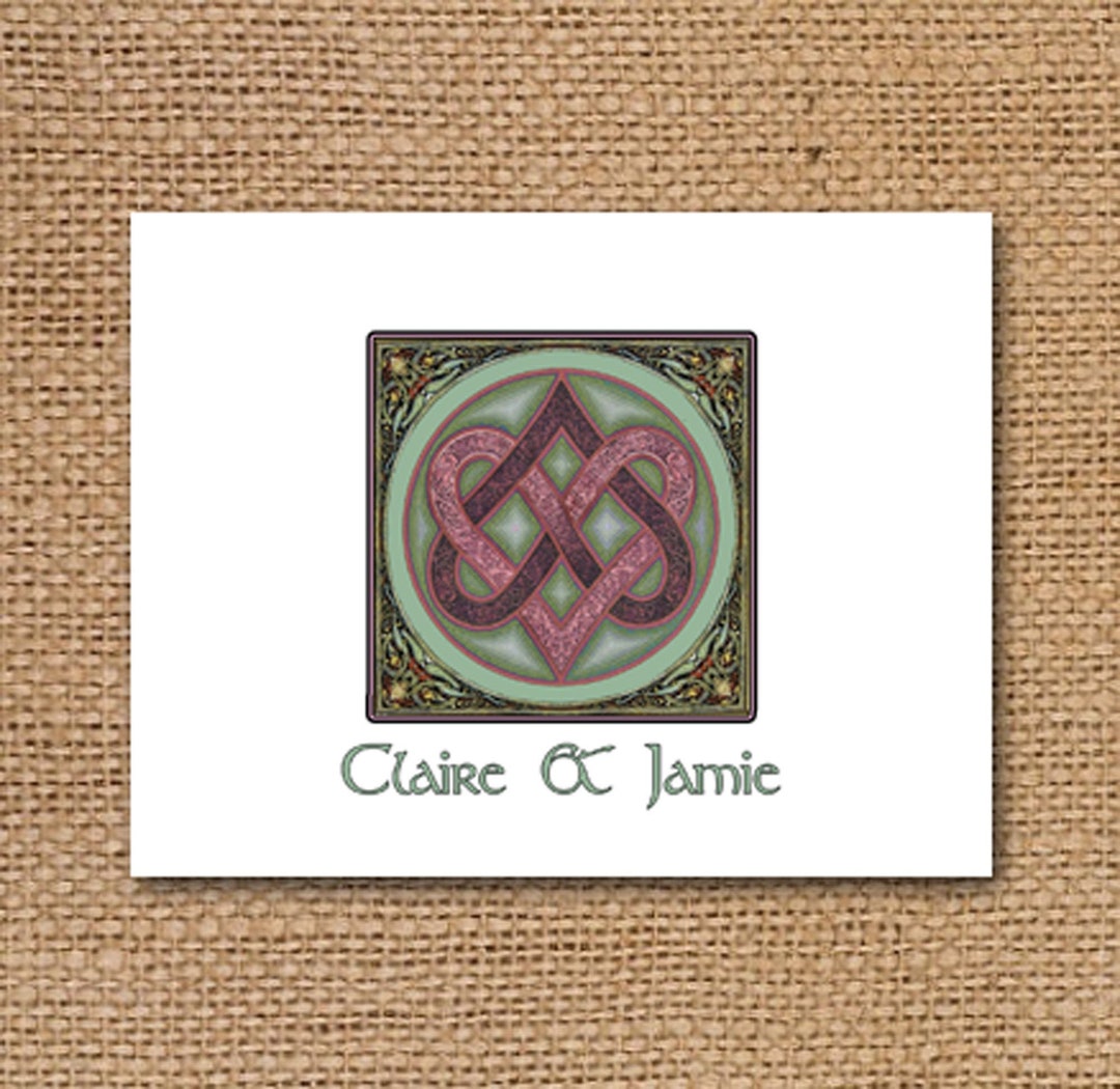 Double Celtic Hearts Note Cards, Personalized, Celtic Symbol of Love ...