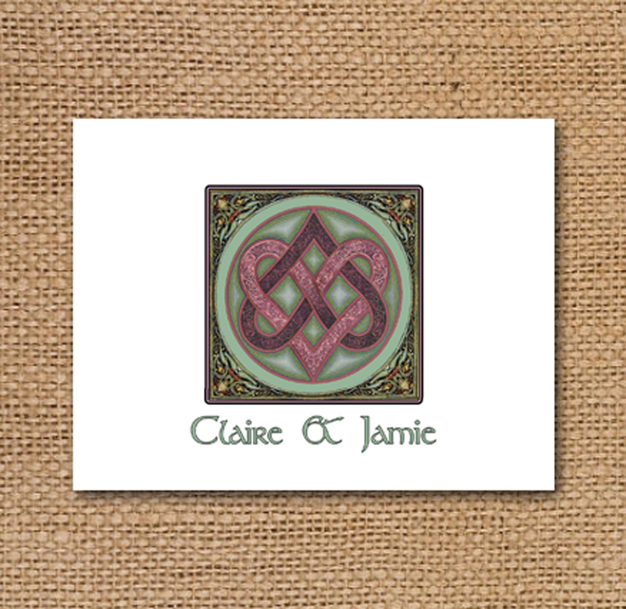 Double Celtic Hearts Note Cards Personalized Celtic Symbol - Etsy