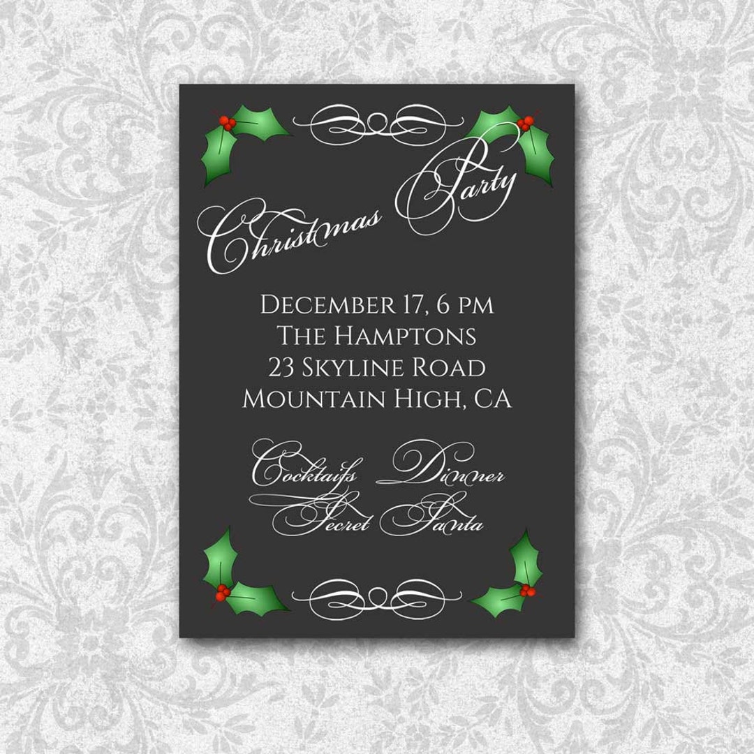 Christmas Party Invitation DIY PRINTABLE INVITATION Custom - Etsy