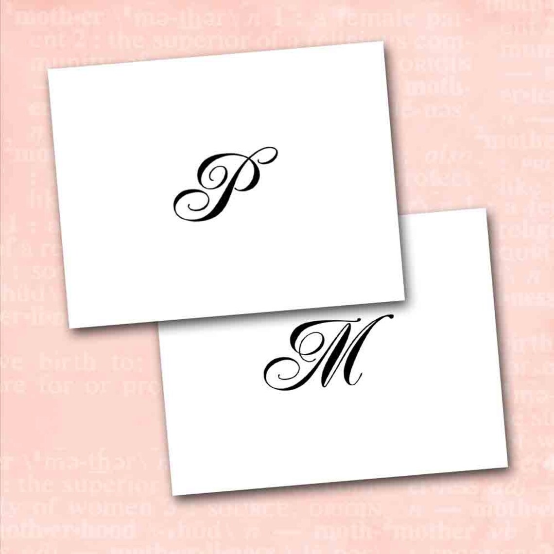 Monogram Note Cards Initial or Name Custom Personalized | Etsy