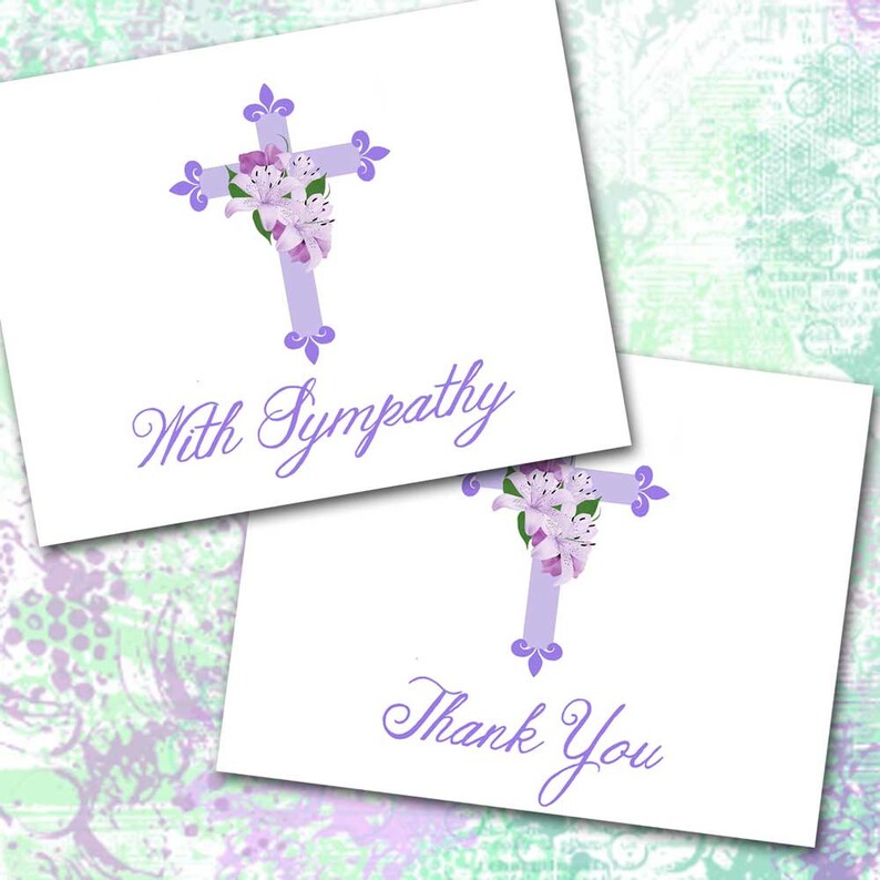 Sympathy Cards Condolence Cards Modern Cross Yellow Pink - Etsy