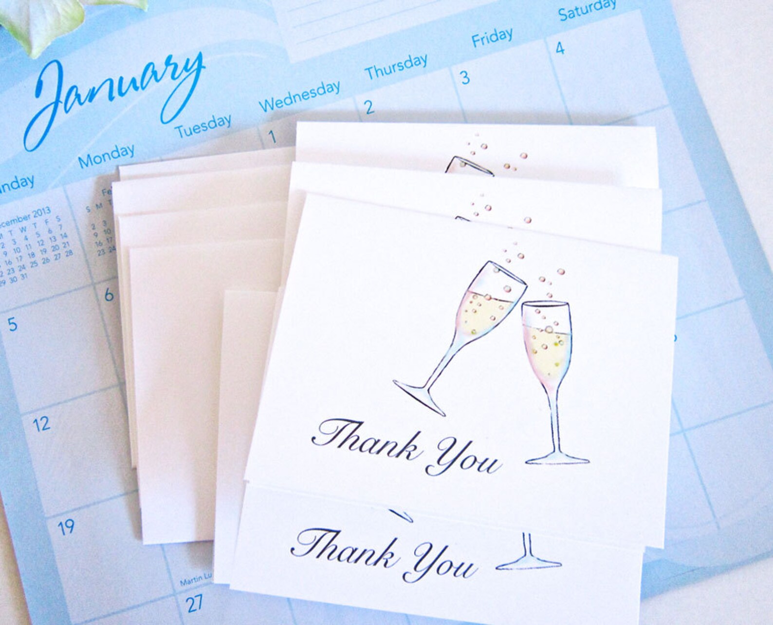 Champagne Toast Note Cards Design Your Own Thank You | Etsy