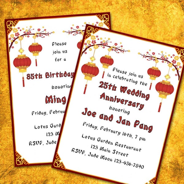 Chinese Invitation - Etsy