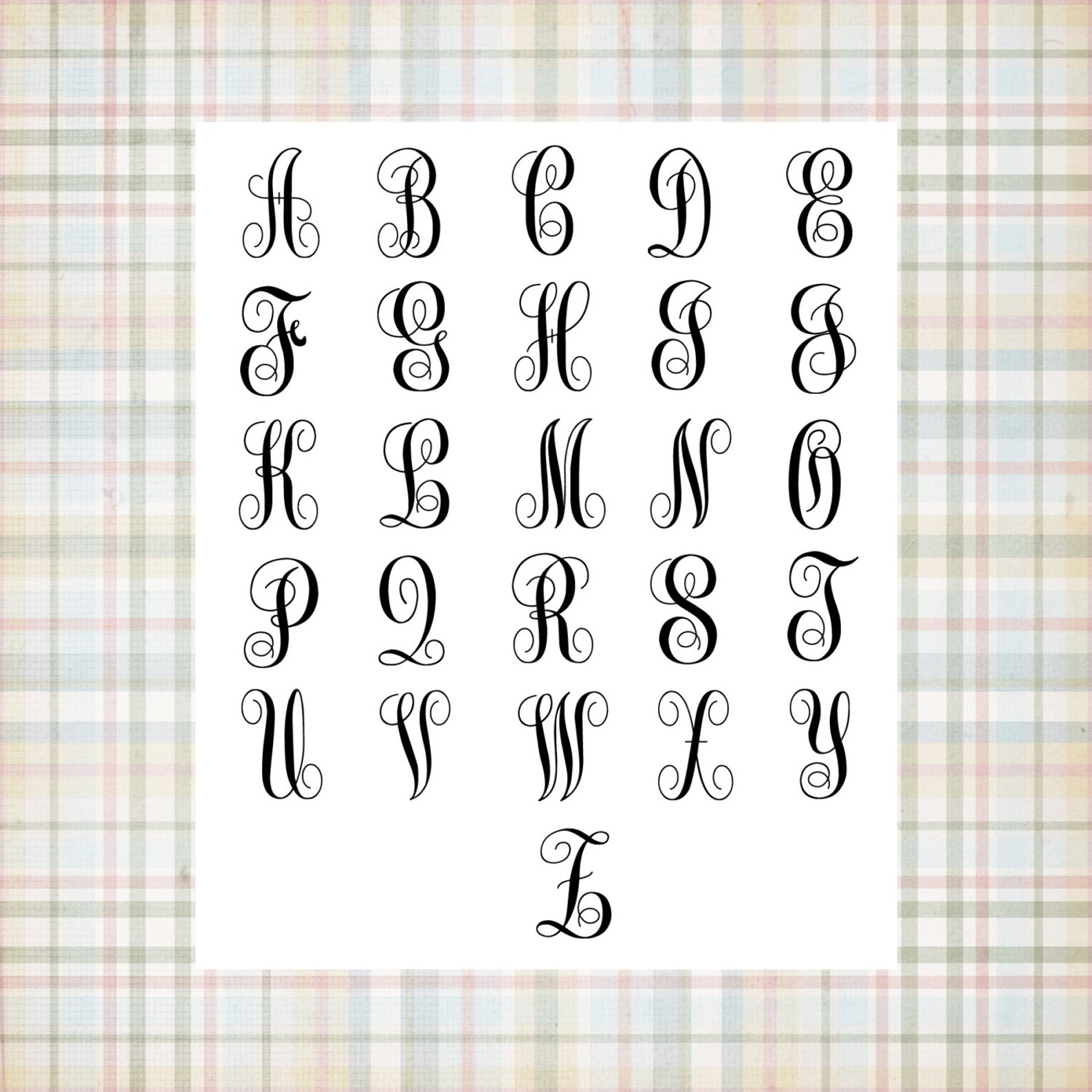 Classic Three Initial Monogram Note Cards Personalized - Etsy