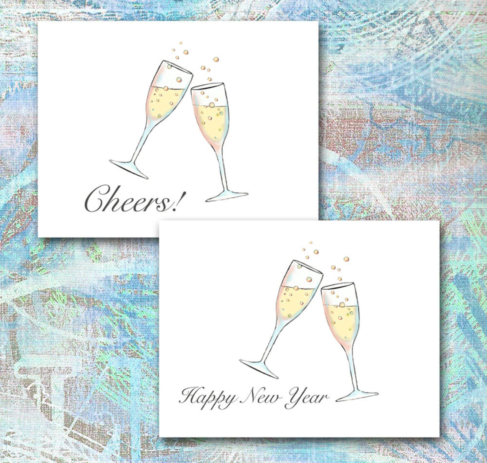 Champagne Toast Note Cards Design Your Own Thank You - Etsy