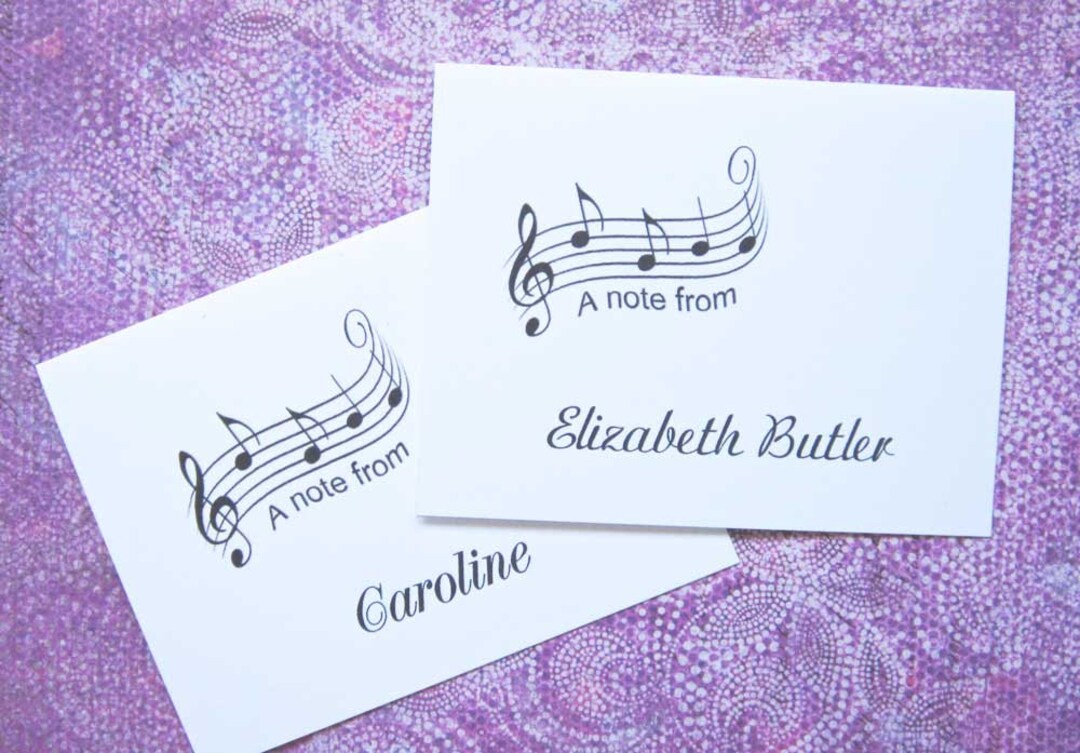 Personalized Music Note Cards: Musician Stationery Set - Etsy
