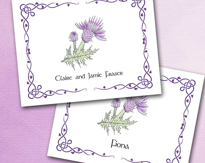 Thistle Note Cards Outlander Inspired Dainty Thistle With - Etsy