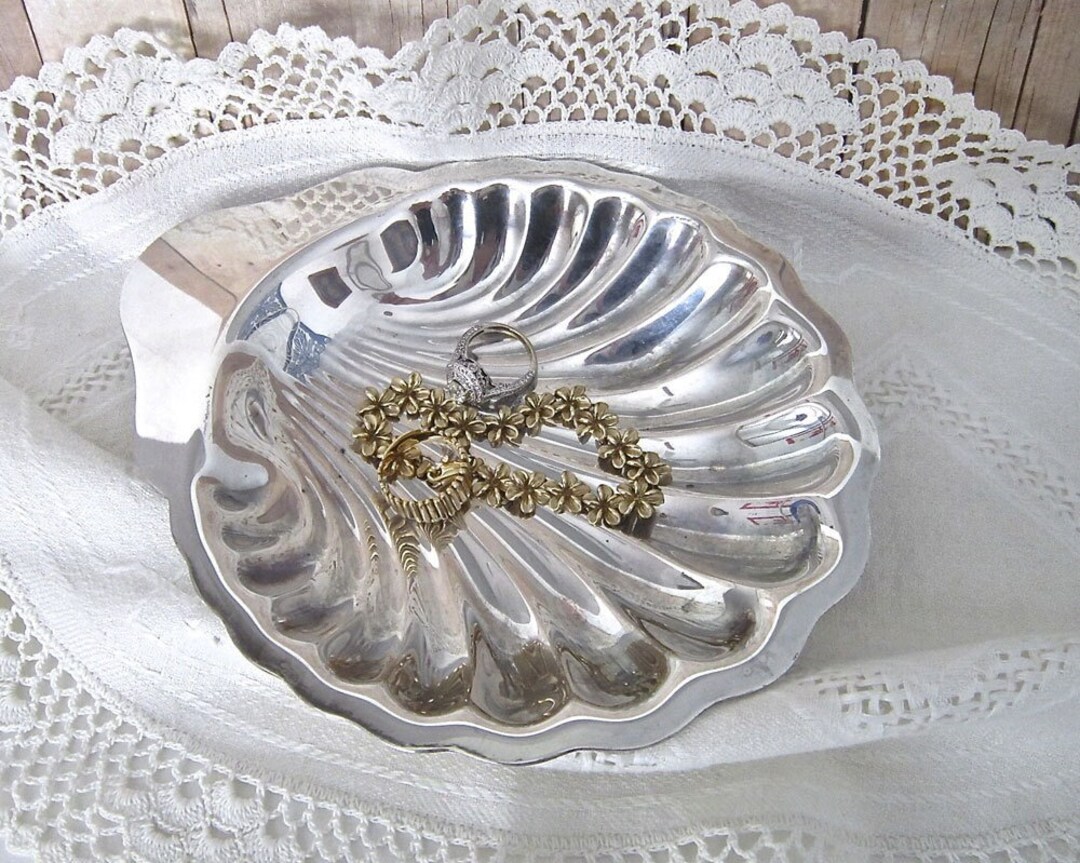 Silver Plate Shell Dish, Candy Dish, Jewelry Dish, Nut Dish ...