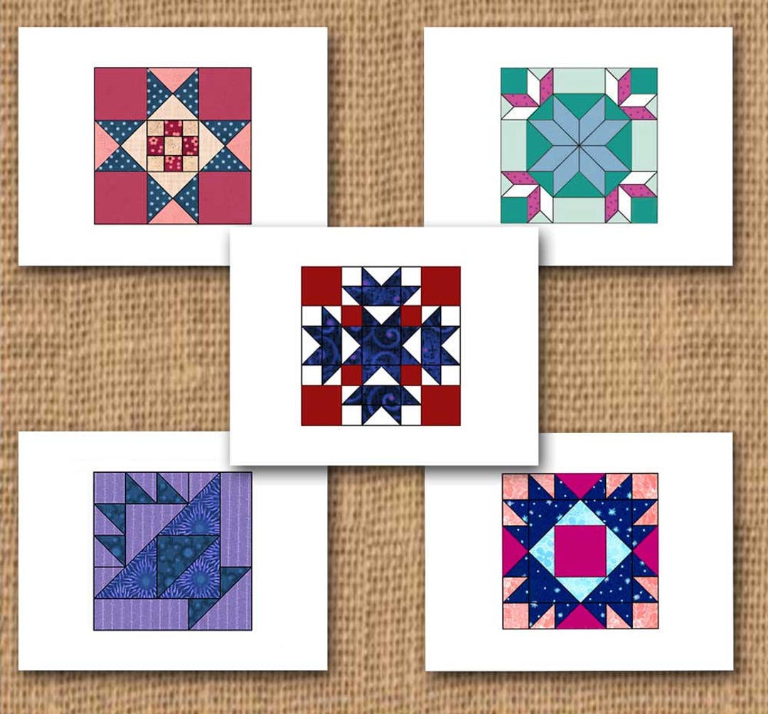 Patchwork Quilting Note Cards: Sewing Thank You Cards, Five Designs - Etsy