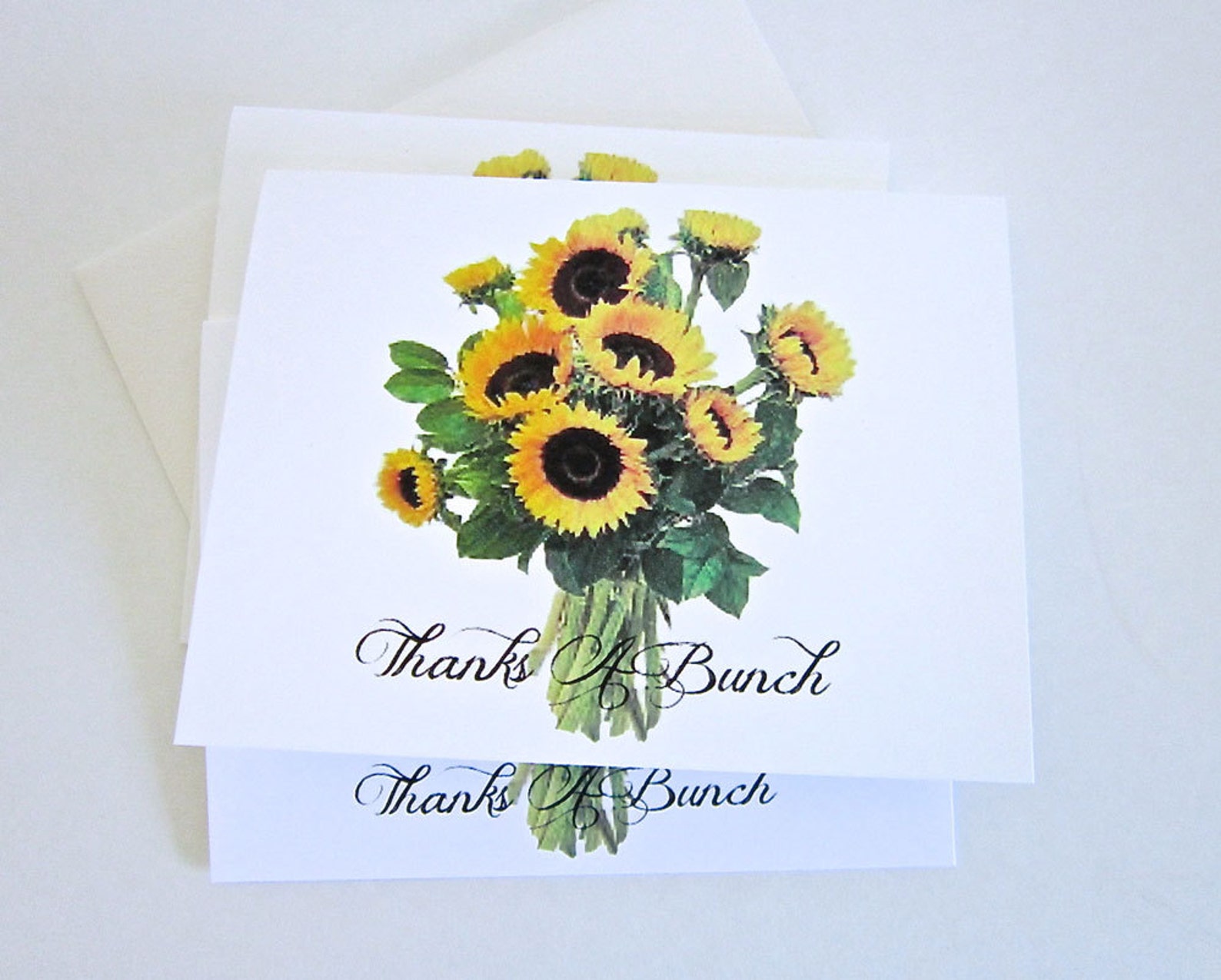 Sunflower Thank You Cards Thanks A Bunch Sunflowers Set of - Etsy