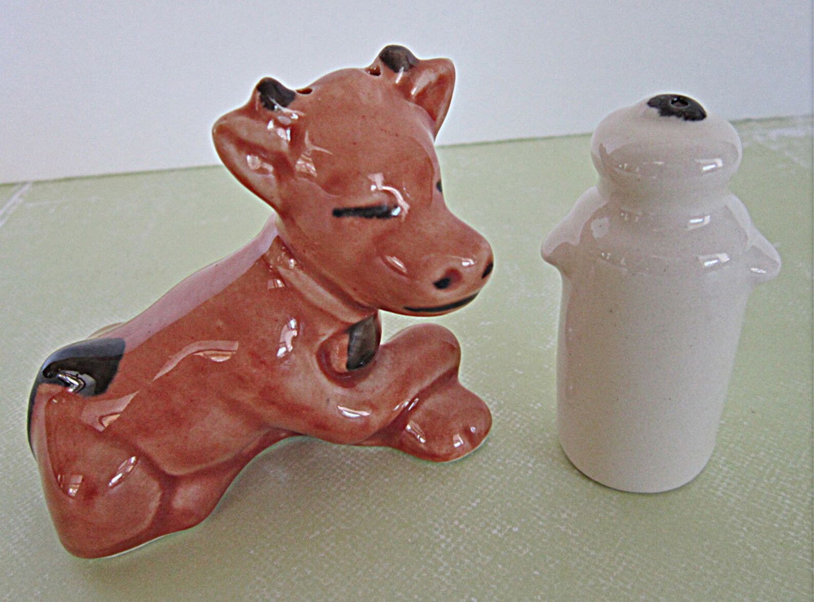 Cow Salt and Pepper Shakers Country Cow and Milk Pail - Etsy