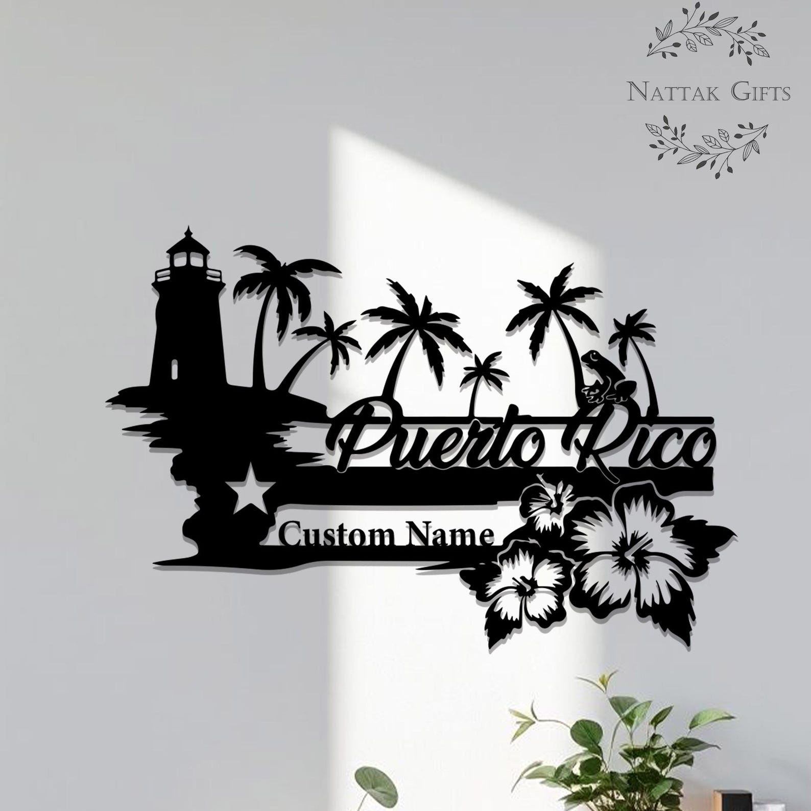 Custom Puerto Rico Flag Metal Wall Art , Puerto Rico Lover Name Sign ...