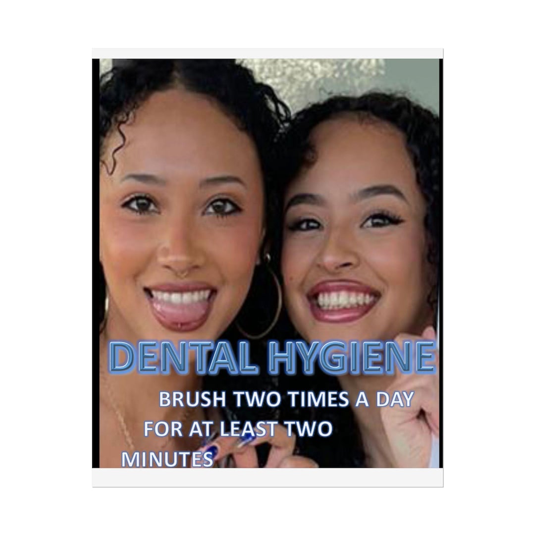 Motivational Dental Hygiene Rolled Poster - Brush Two Times a Day - Etsy