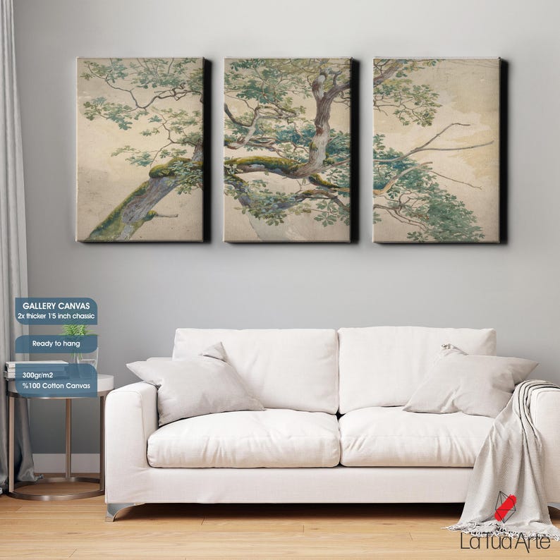 Vintage Tree Art Set : Botanical Wall Art, Nature Prints for Living ...