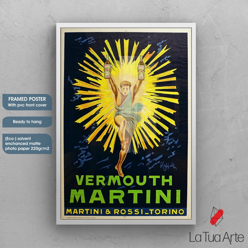 Vintage Vermouth Martini Art Deco Poster: Retro Bar Print - Etsy Australia