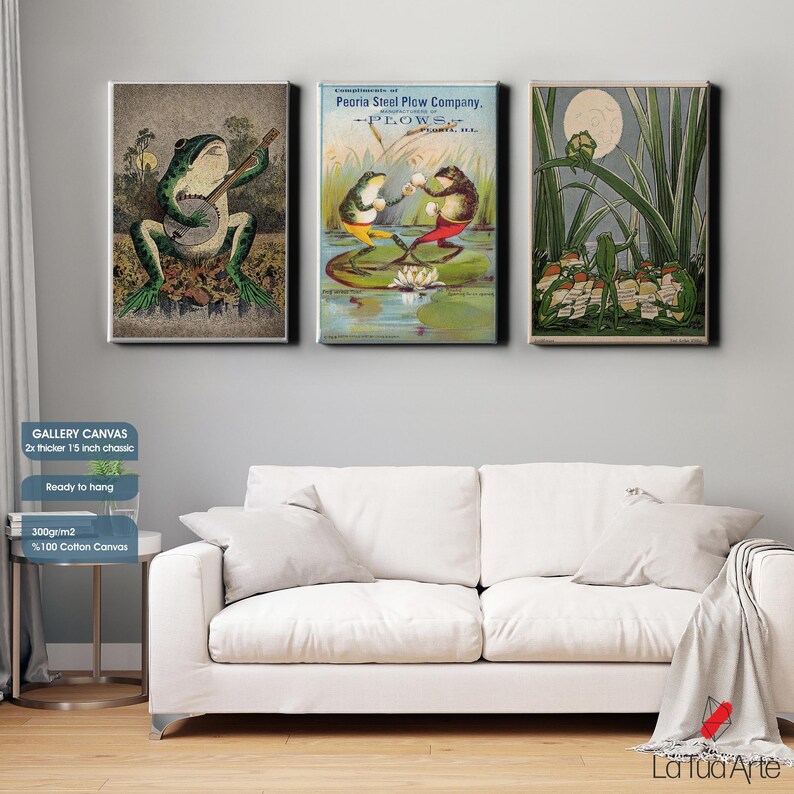 Vintage Japanese Frog Poster Set: Japandi Art Prints, Nature Wall Decor ...