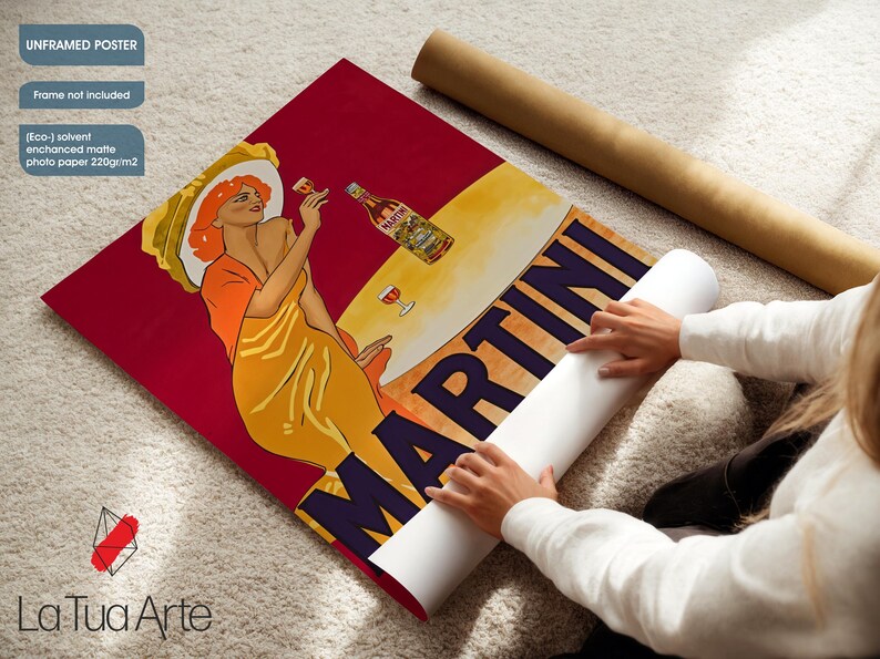 Martini Rossi Poster, Vintage Italian Bar Art, Retro Drink ...