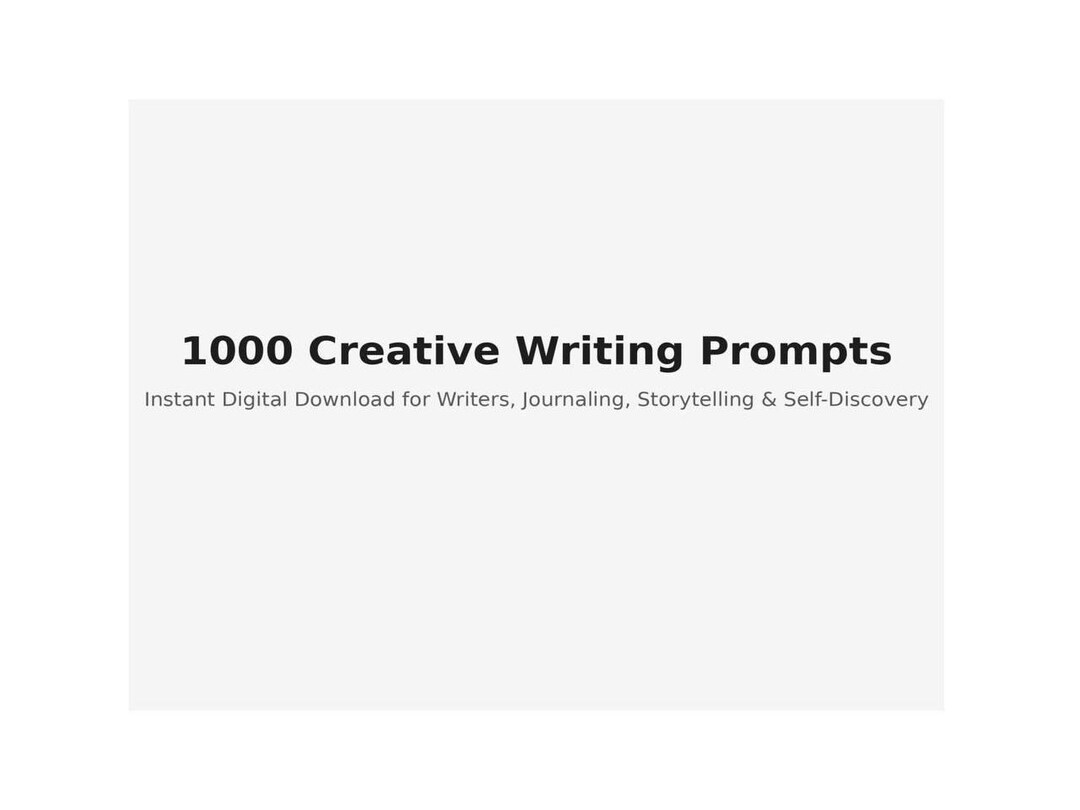 1000 Creative Writing Prompts – Instant Digital Download for Writers ...
