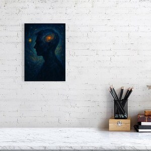 Galaxy Mind| Cosmic Profile Art Print | A3 Surreal Celestial Portrait ...