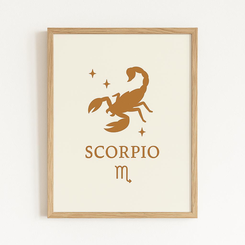 Scorpio Zodiac Print | Digital Wall Art | Scorpio Astrology Poster ...