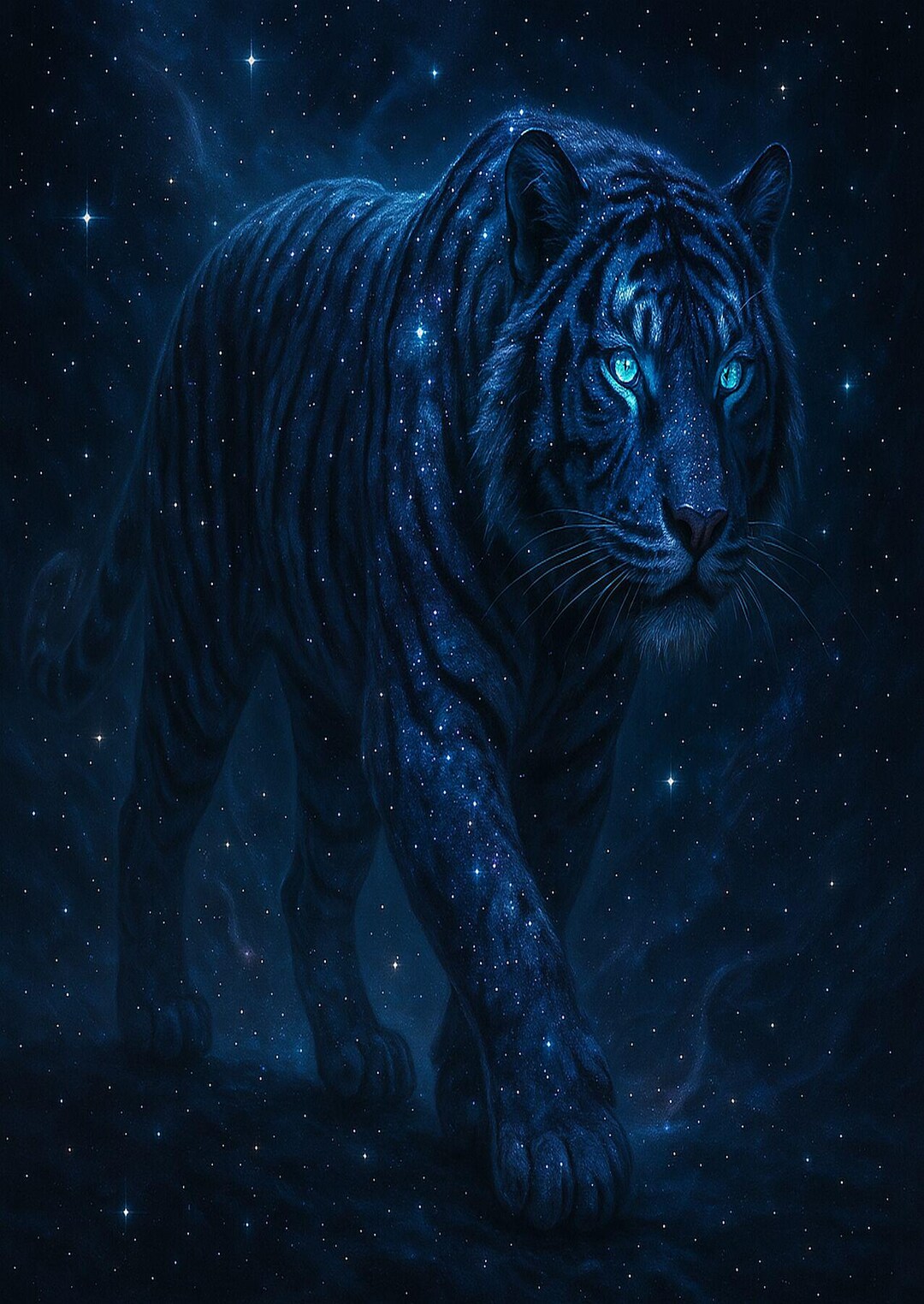 Astral Tiger | Cosmic Big Cat Wall Art | A3 Starry Jungle Print ...