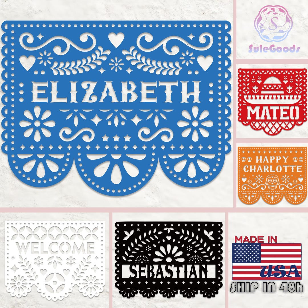 Custom Papel Picado Metal Sign,mexican Wedding Family Name Decor ...