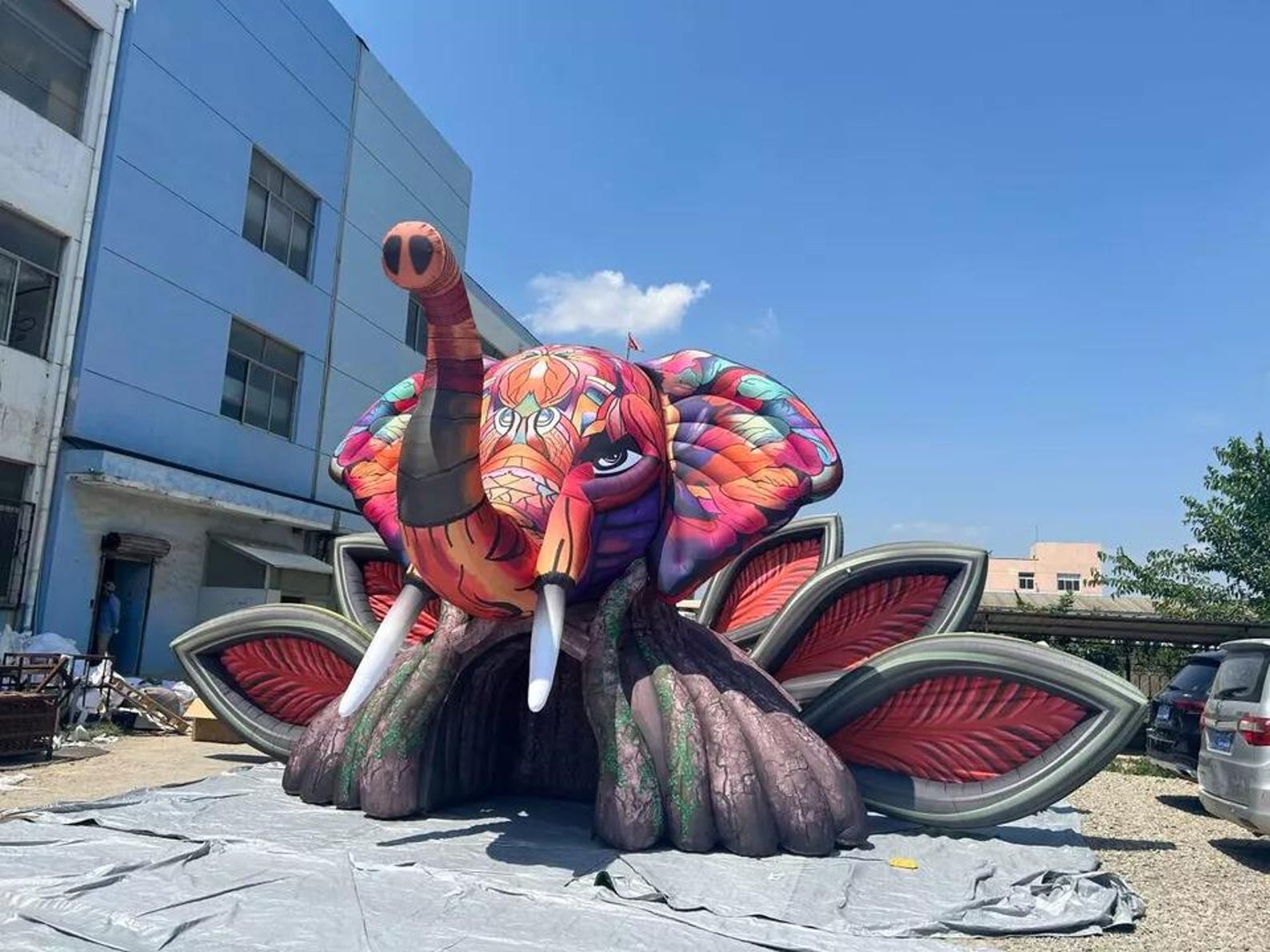 Inflatable Elephant Stage DJ Booth LED Cover Tent Party Rave Festival ...