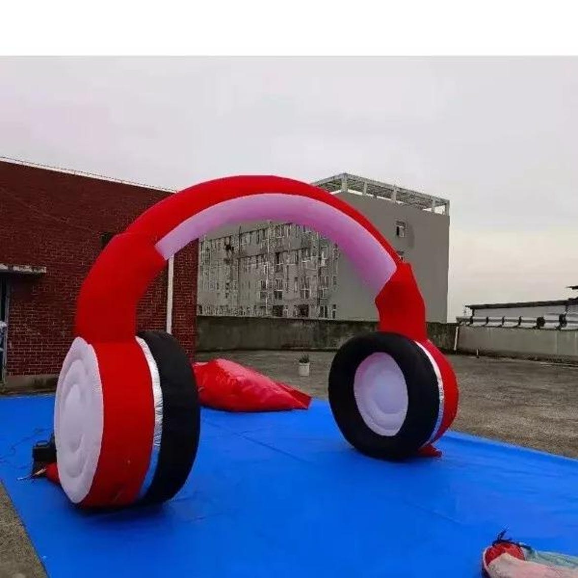Inflatable Giant Headphones Earphones LED Lights Figure Blow up Party ...