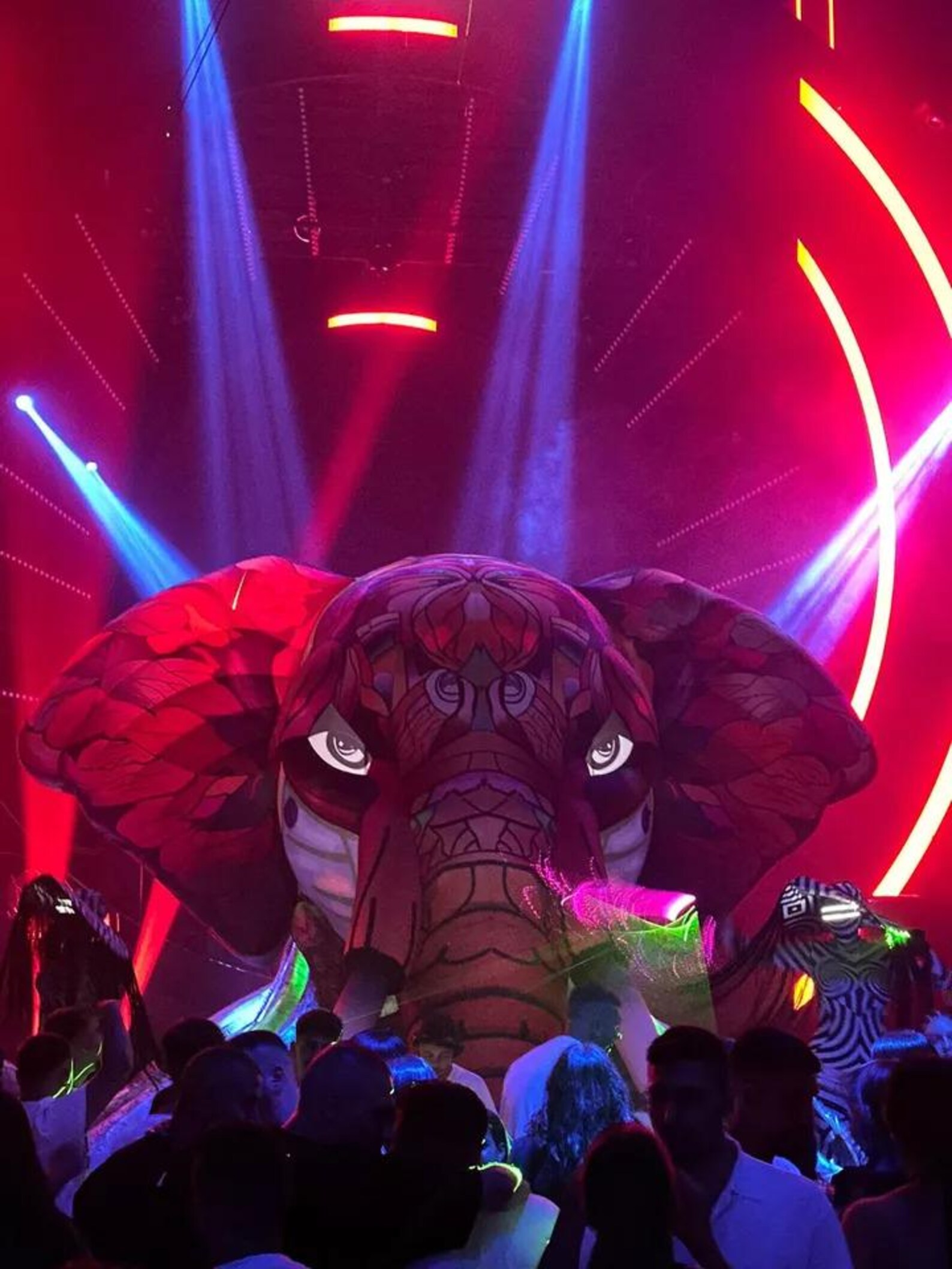Inflatable Elephant Stage DJ Booth LED Cover Tent Party Rave Festival ...