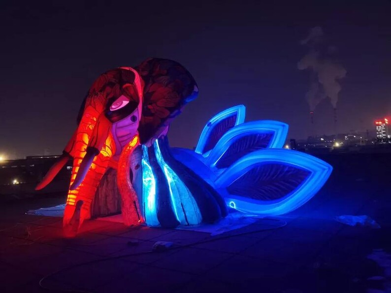 Inflatable Elephant Stage DJ Booth LED Cover Tent Party Rave Festival ...